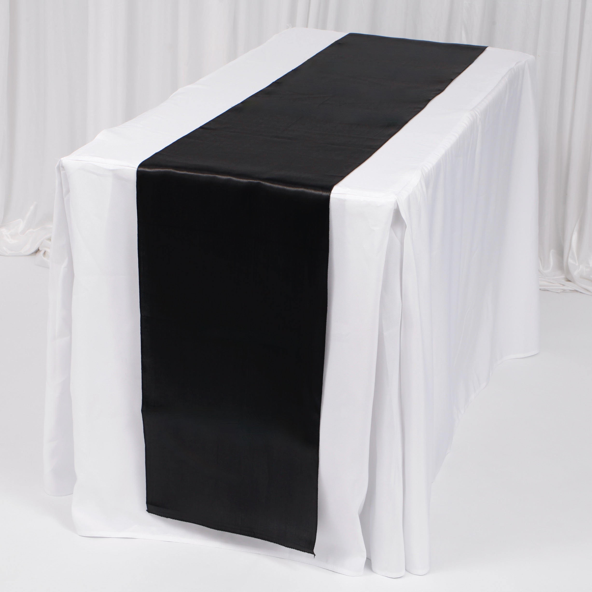 Shop Satin Table Runners (Black) | Luna Wedding & Event Supplies