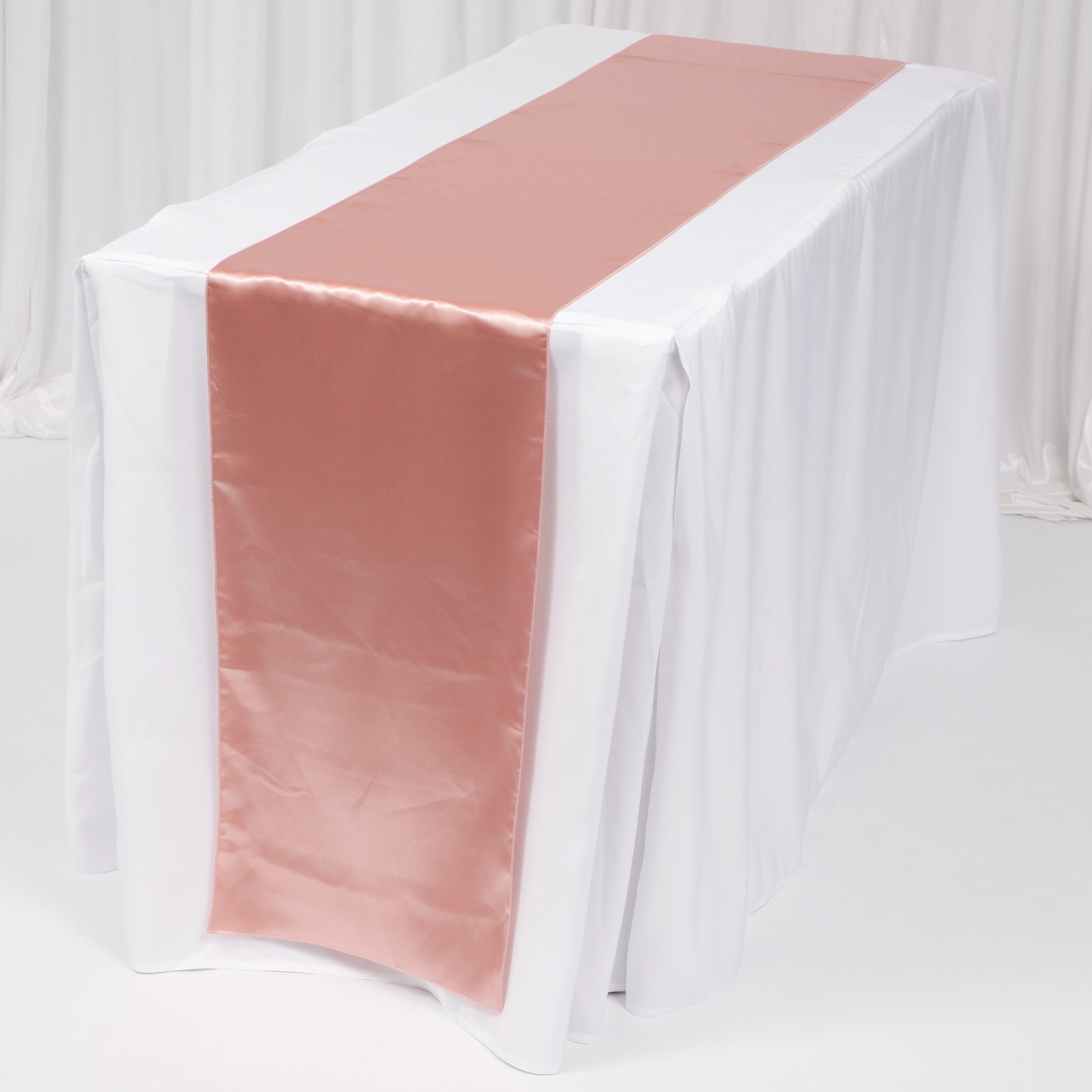 Shop Satin Table Runners (Blush) | Luna Wedding & Event Supplies