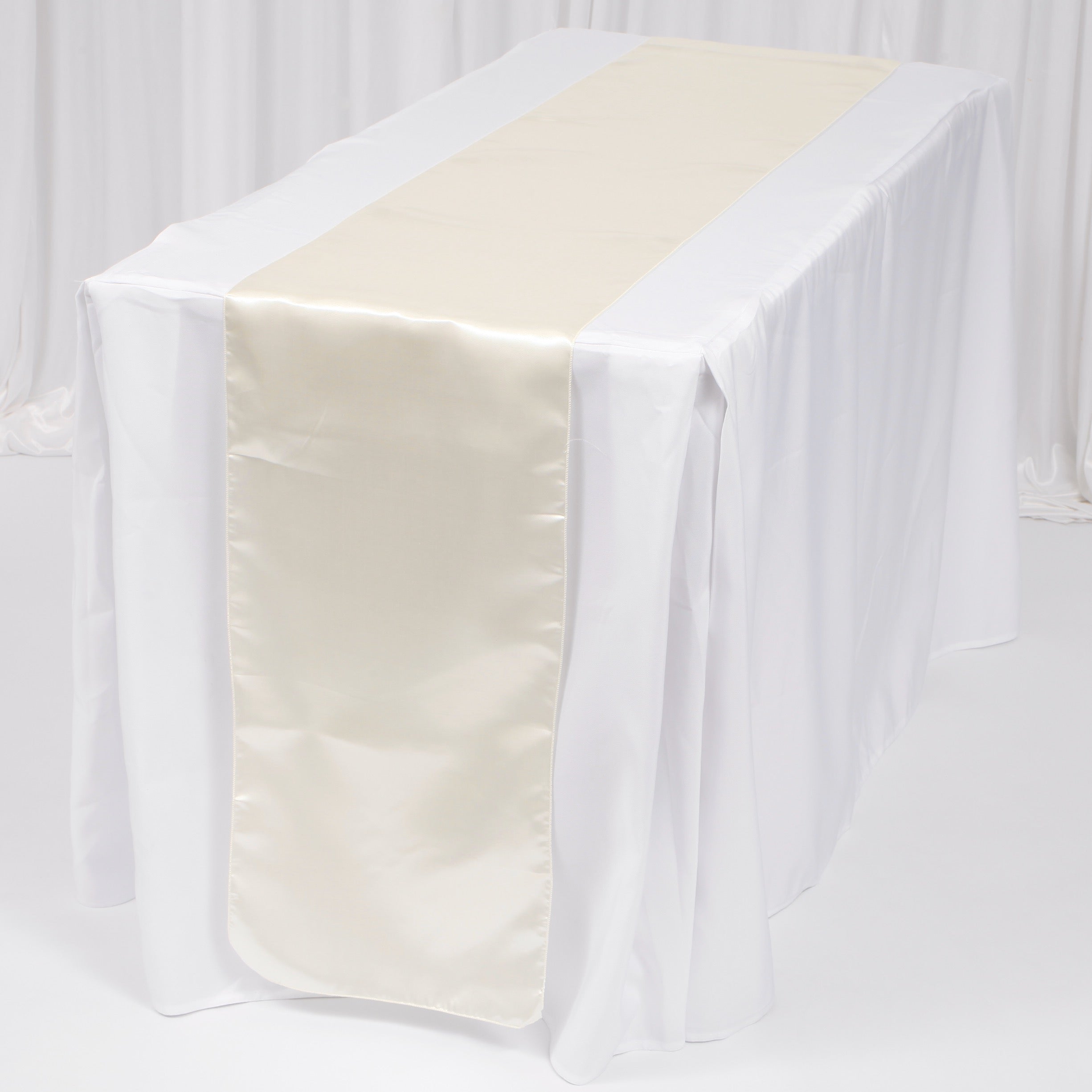 Shop Satin Table Runners (Ivory) | Luna Wedding & Event Supplies
