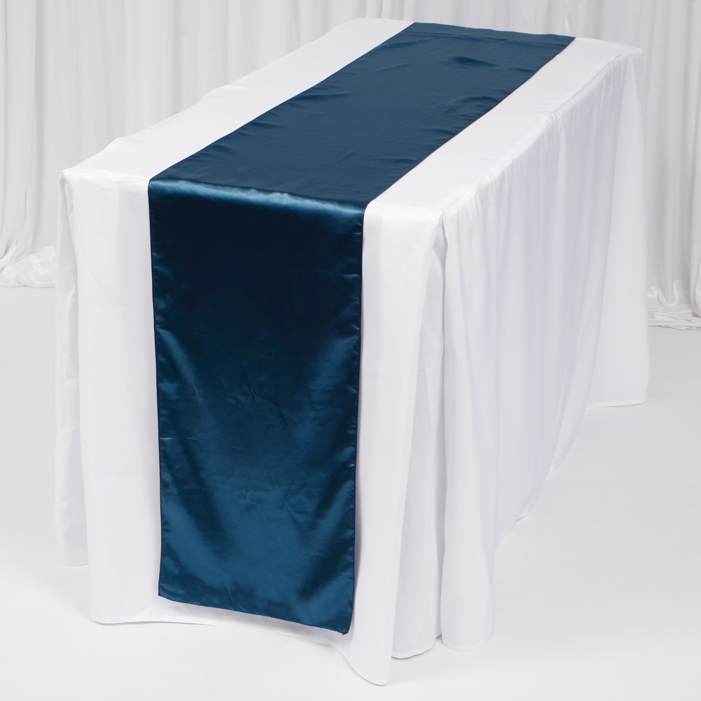 Shop Satin Table Runners (Navy) | Luna Wedding & Event Supplies