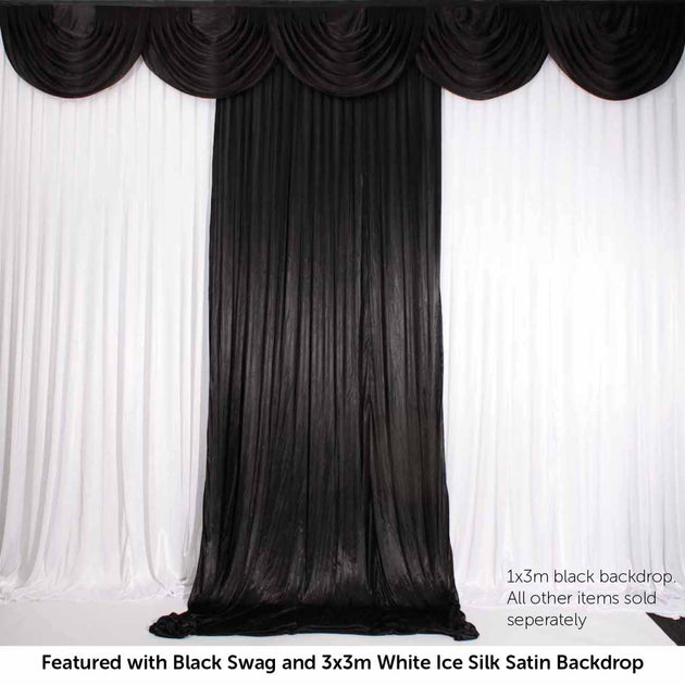 Shop Black Ice Silk Satin Backdrops | Luna Wedding & Event Supplies