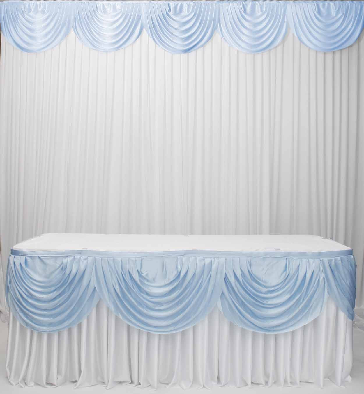 Shop Light Blue Ice Silk Satin Swags For Table Skirting and Backdrops ...