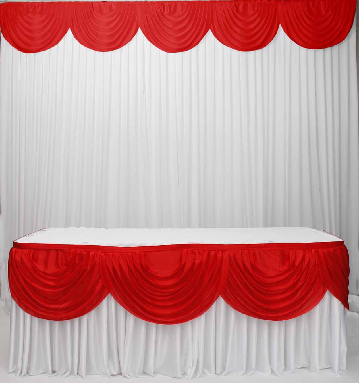 Shop Red Ice Silk Satin Swags For Table Skirting and Backdrops | Luna ...